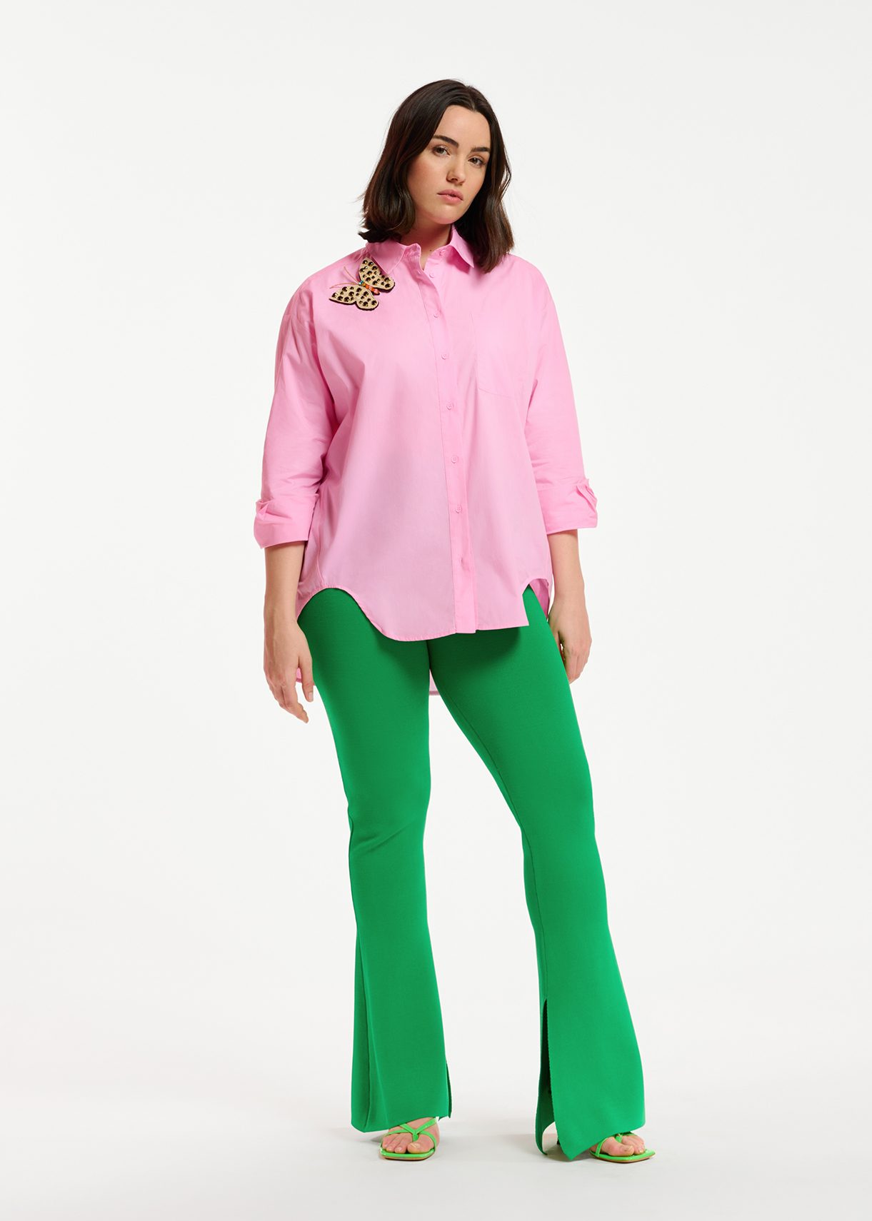 Green flared knitted pants - Essentiel Antwerp Germany